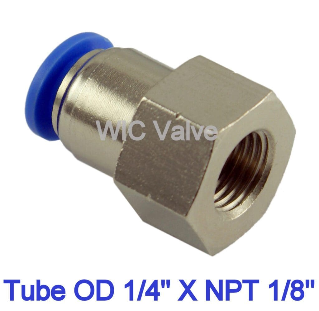 Pneumatic Female Connector Tube OD 1/8 X NPT 1/8 - WIC Valve