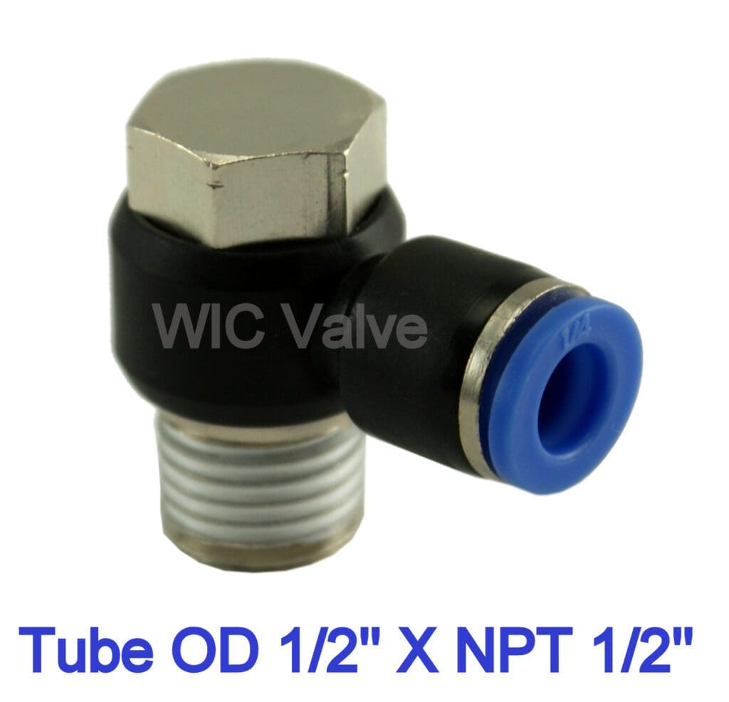 Universal Male Swivel Elbow Tube OD 1/2 X NPT 1/2 - WIC Valve